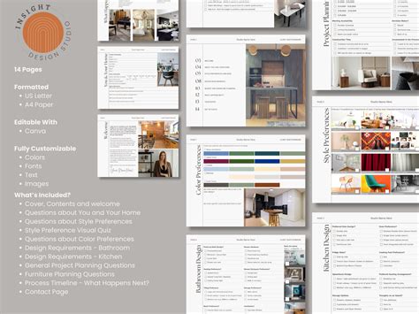 Interior Design Client Questionnaire Discovery Form Canva