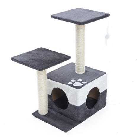 Cat Tree Multi Level Scratcher Mono 69cm Grey Big W