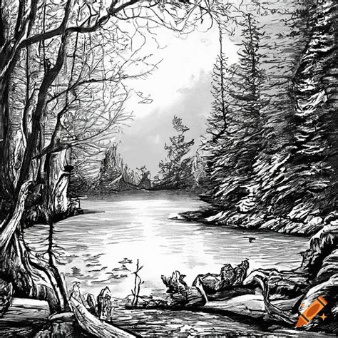 Forest Sketch Drawing