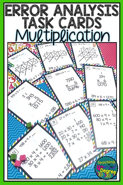 Error Analysis Multiplication Task Cards Task Cards Multiplication