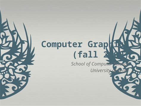 Pptx School Of Computer Science University Of Seoul Graphics Pipeline Algorithms For The