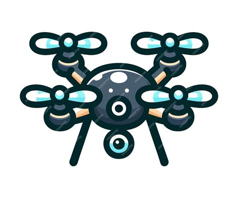 Premium Vector Black Cartoon Quadcopter Vector Icon