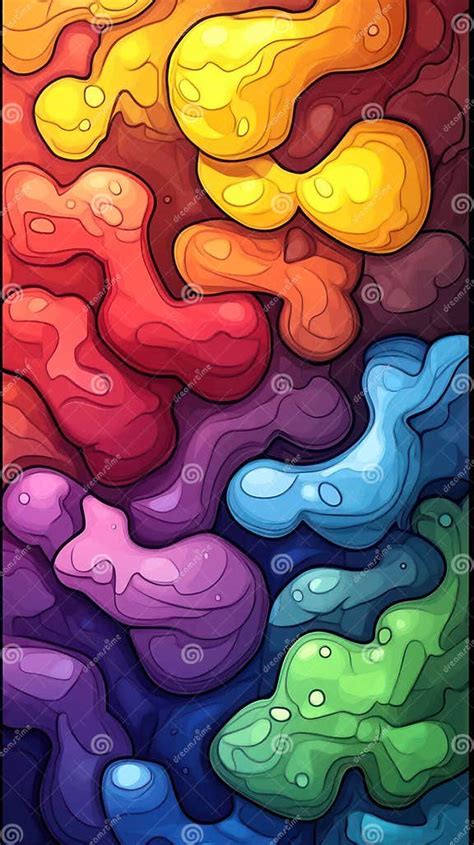 abstract colorful blobs with a glossy texture creating a vibrant and