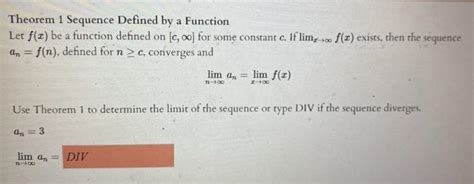 Solved Theorem 1 Sequence Defined By A Function Let Fx Be