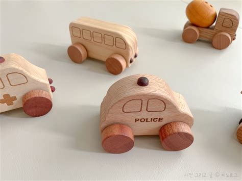 숲소리 아기 원목교구 미니카 5종 세트 유아 자동차 장난감 네이버 블로그