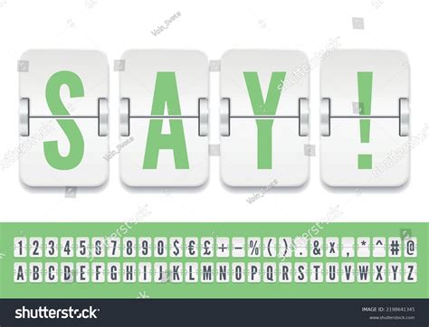 White Scoreboard Alphabet Regular Font Numbers Stock Vector Royalty Free 2198641345 Shutterstock