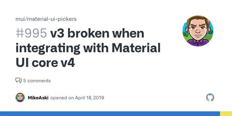 V3 Broken When Integrating With Material UI Core V4 Issue 995 Mui