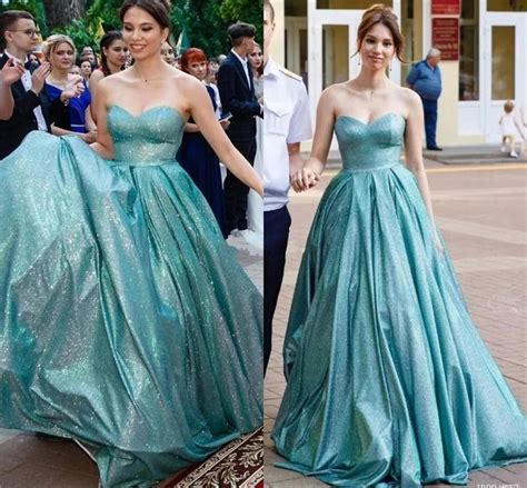 Baby Blue Sexy Sparkly A Line Prom Dresses Sweetheart Pleats Sweep Train Formal Dress Evening