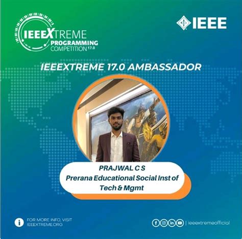 prajwal c s on linkedin ieee xtremeambassador codingcommunity