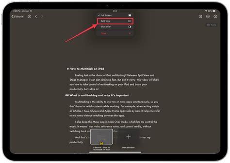 how to multitask on ipad with split screen and stage manager