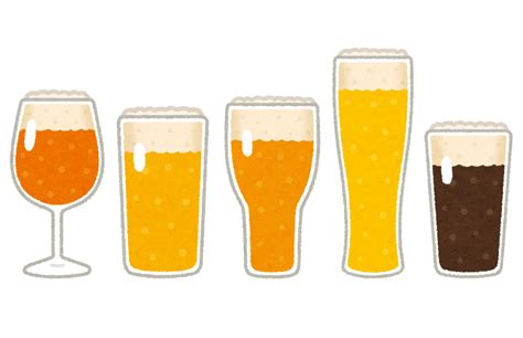 いろいろなグラスに入ったビールのイラスト かわいいフリー素材集 いらすとや