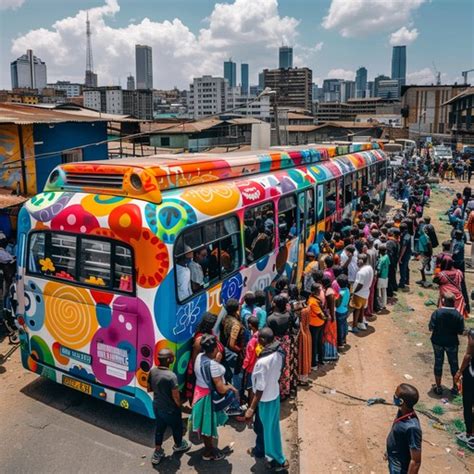 Free Colorful Bus Queue Image Download At Stockcake