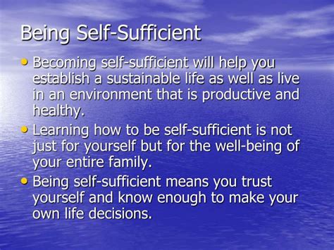 Ppt Self Sufficiency Powerpoint Presentation Id 4938397