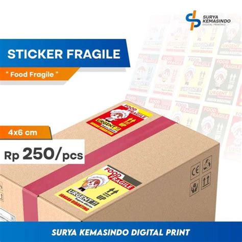 Jual Sticker Fragile Food Fragile Cuttingsticker Stickercustom Jangan Di Injak 4x6 Cm Isi 6