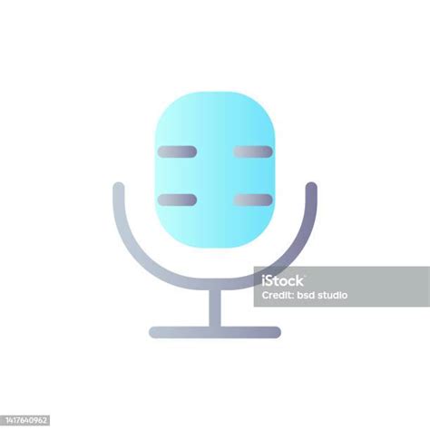 마이크 플랫 그라디언트 컬러 Ui 아이콘 가득 찬에 대한 스톡 벡터 아트 및 기타 이미지 가득 찬 개념 고체 Istock