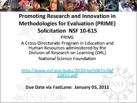 Promoting Research And Innovation In Methodologies For Evaluation