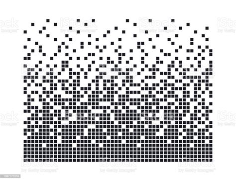 픽셀 분해 배경입니다 부패 효과 분산 된 점선 패턴 붕괴의 개념 간단한 사각형 입자와 추상 픽셀 모자이크 텍스처 흰색 배경의 벡터 그림 모자이크 처리에 대한 스톡 벡터 아트