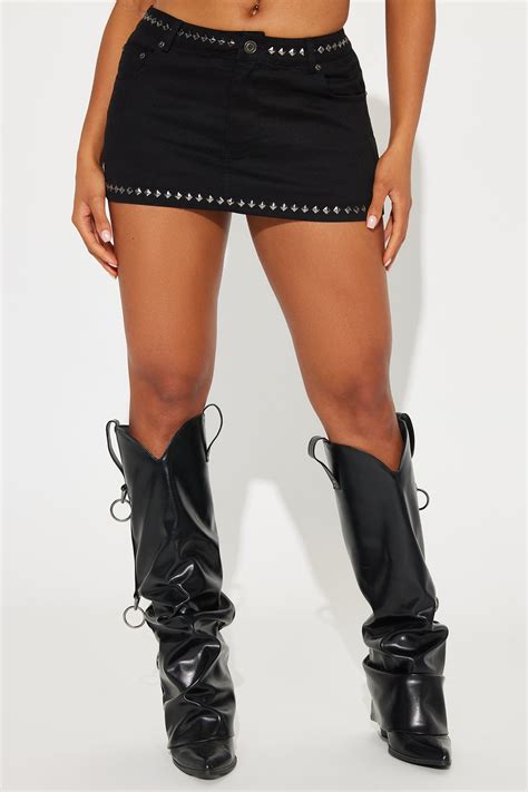 Julia Studded Extreme Micro Mini Skort Black Fashion Nova