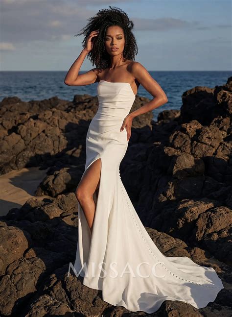 Sex Strapless Mermaid Wedding Dresses With Sweep Train Missacc France