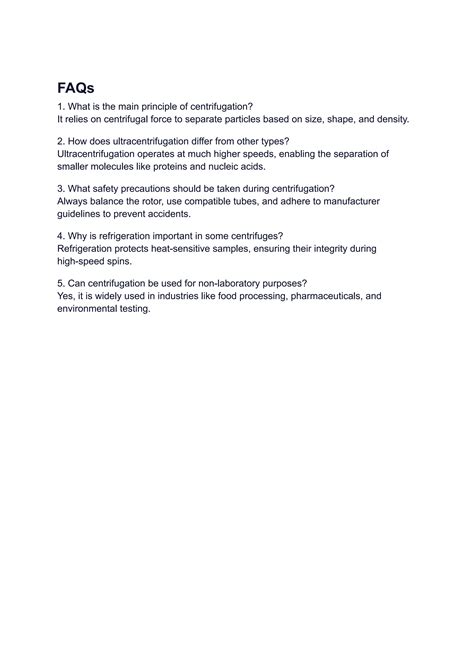 Centrifugation Principles Types And Applications Pdf