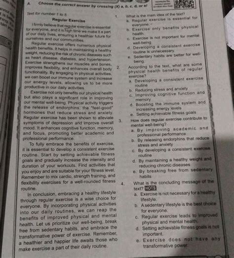 Text For Number 1 To 5 Regular Exercise StudyX