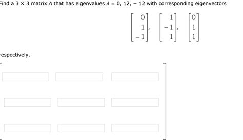 Solved Ind A 3 X 3 Matrix A That Has Eigenvalues 0
