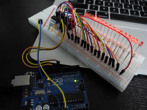 Arduino74hc595led16個でpov Eleclog