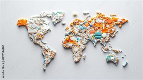Plastic Pollution Idea Creative Representation Of The World Map Using
