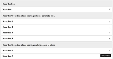 Accordion React Component Codesandbox