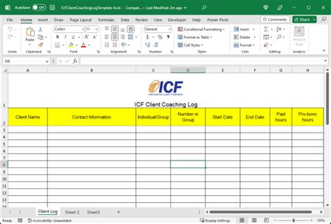 Icf Coaching Log Clarivia Inc