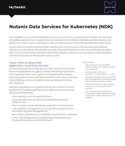 Nutanix Data Services For Kubernetes