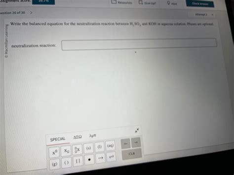 Solved Neutralization Reaction