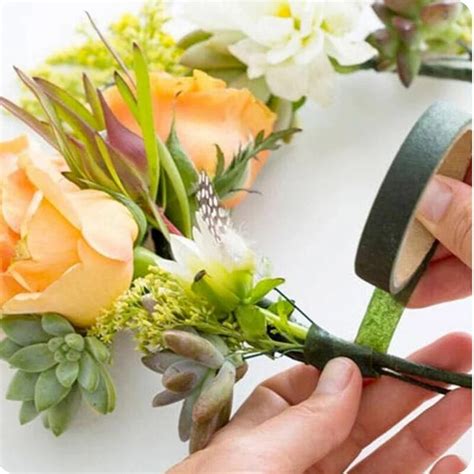 Badu Bg 3 ролки 25m самозалепваща зелена хартиена лента Филм за присаждане Флорално стъбло за