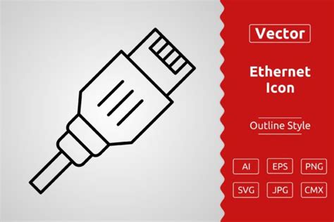 Vector Ethernet Outline Icon Graphic By Muhammad Atiq · Creative Fabrica