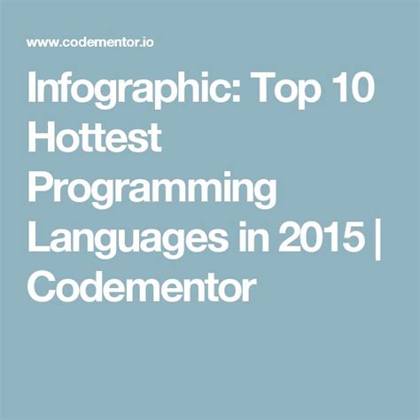 Infographic Top 10 Hottest Programming Languages In 2015 Codementor Rust Programming