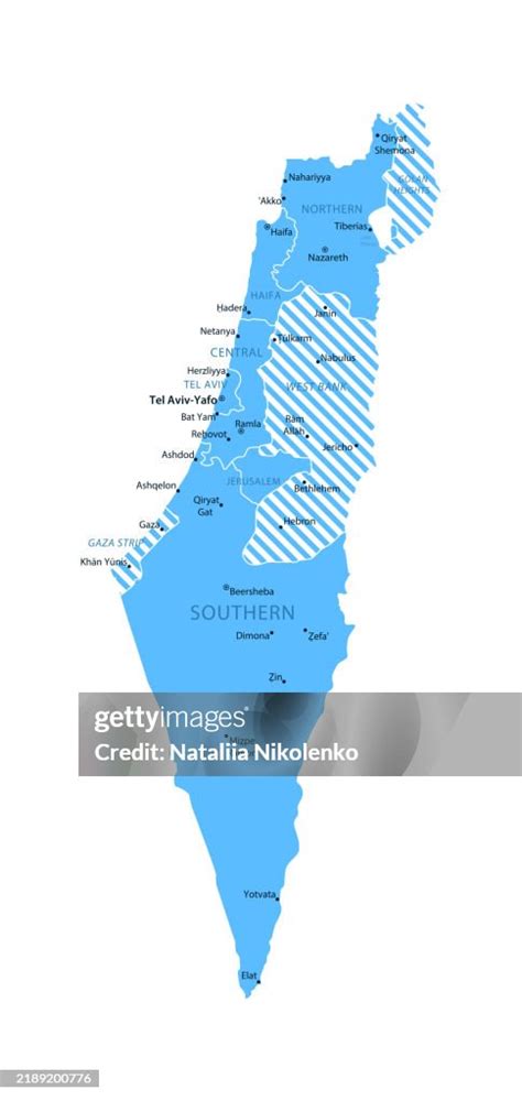 Israel Detailed Map With Regions And Cities Of The Country High Res