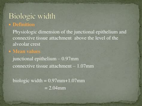 Ppt Biologic Width Powerpoint Presentation Id7372199