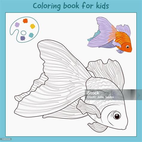 만화 베일 테일 물고기를 가진 아이들을위한 색칠 공부 책 어린이를위한 작업 미취학 아동을위한 게임 운동 기술을 연습하기위한 워크