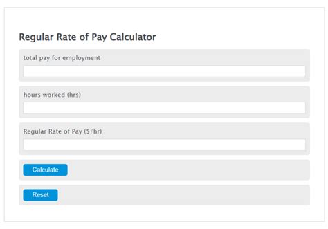 Regular Rate Of Pay Calculator Calculator Academy