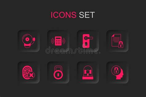 Set Lock Security Keypad Access Panel Ringing Alarm Bell Document And Lock Fingerprint Door