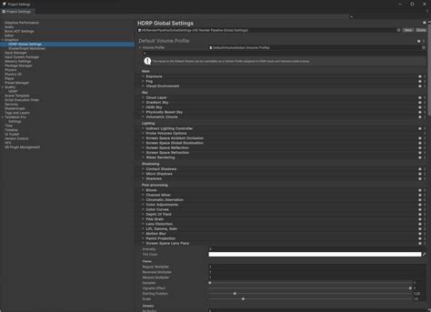 Disabling Post Processing Effects In The Default Volume Profile Unity