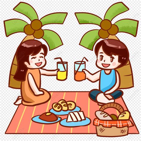 피크닉 커플 Png 일러스트 무료 다운로드 Lovepik