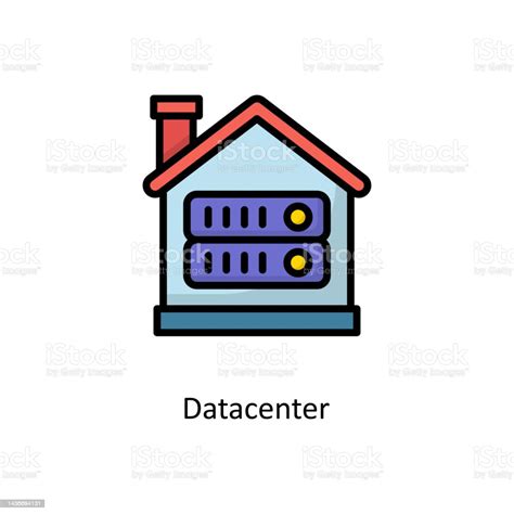 Datacenter Vector Filled Outline Icon Design Illustration Cloud Computing Symbol On White