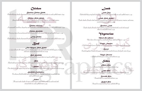 Persian Menu Insert Hand Prop Room