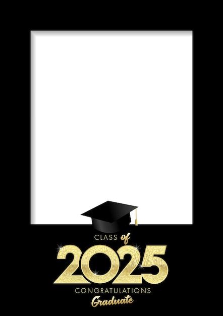 Фотокадра выпускного класса 2025 года Премиум вектор