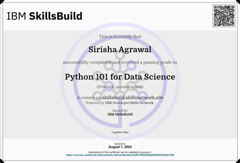 Completed Python 101 For Data Science Course From Ibm Skillsbuild