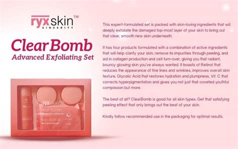 Ricarich Ryx Skin Clear Bomb Advanced Exfoliating Kit Lazada Ph