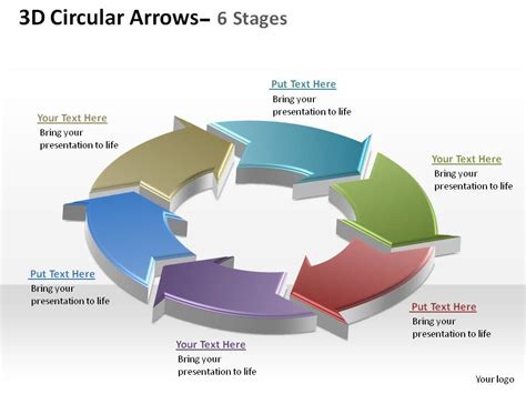 D Circular Arrows Process Smartart Stages Ppt Slides Diagrams Templates Powerpoint Info