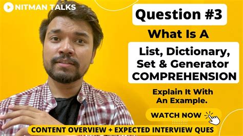 Comprehensions In Python List Dict Set And Generator Comprehension Python Interview Ques 3