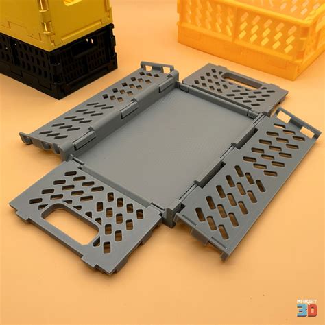 3d Printable Stackable And Foldable Storage Crate By Brandon Santana Printables Store